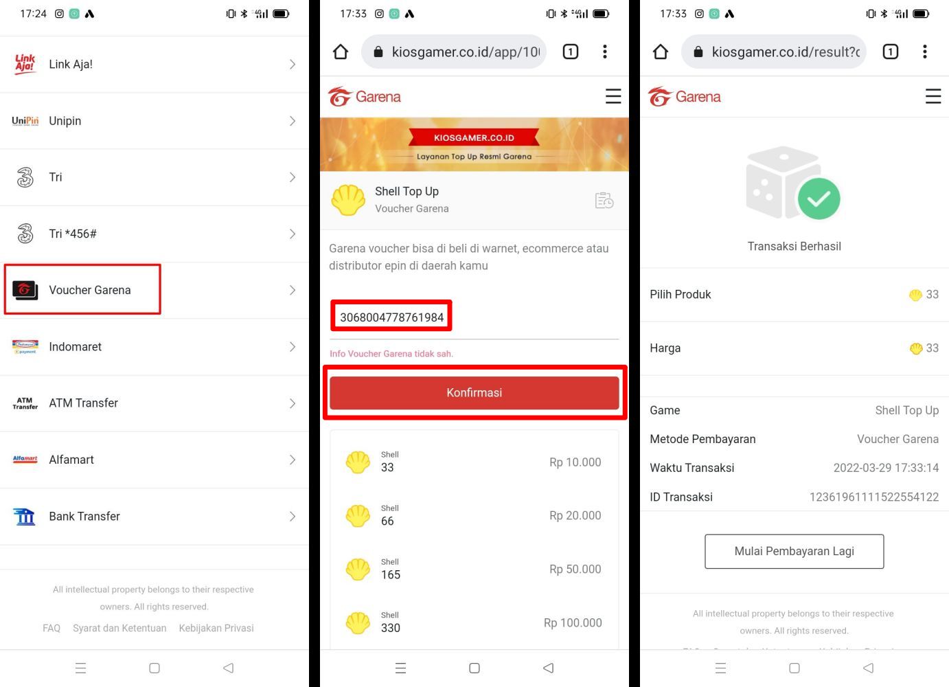 Cara Membeli Garena Shell dan Menukarnya Jadi Diamond Free Fire