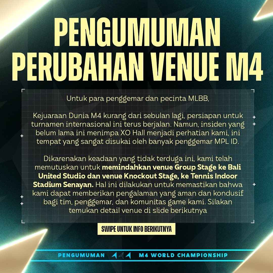 Moonton Umumkan Perubahan Venue M4 MLBB, Jadi di Mana?