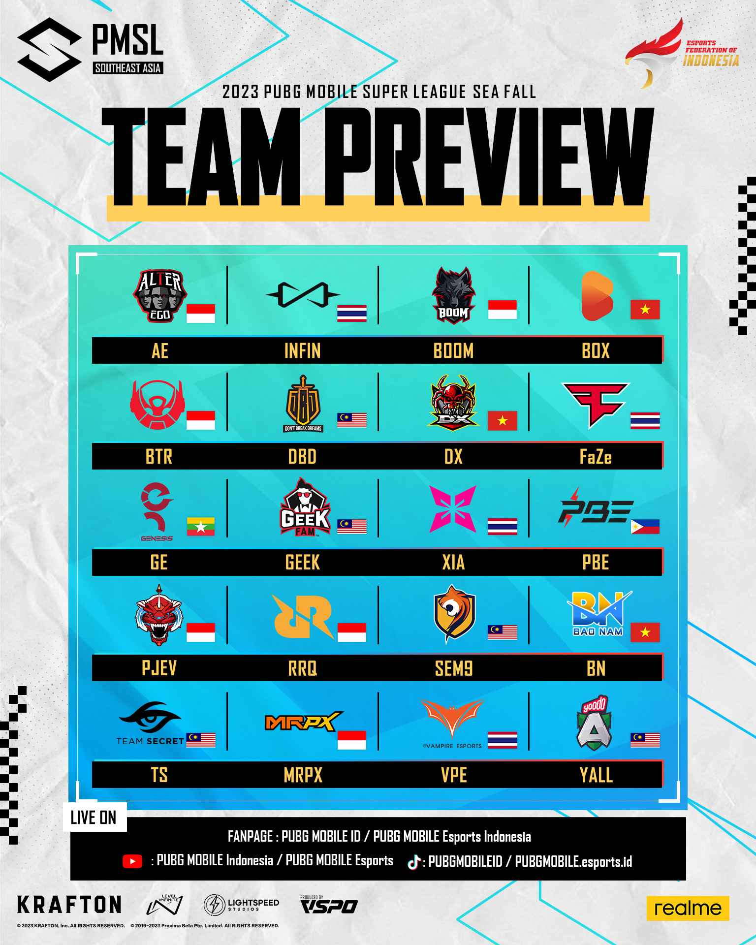 2023 PMSL SEA Fall: Tim, Prize Pool, Format, Jadwal dan Cara Nonton